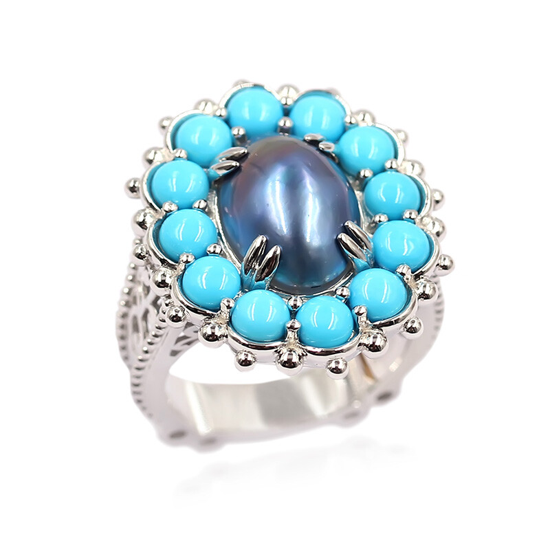 Zilveren ring met een Mabe parel (Dallas Prince Designs)-3760SV ...