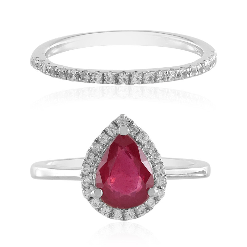 Madagaskar Bemainty Robijn Verguld Zilver Ring, 1.362ct