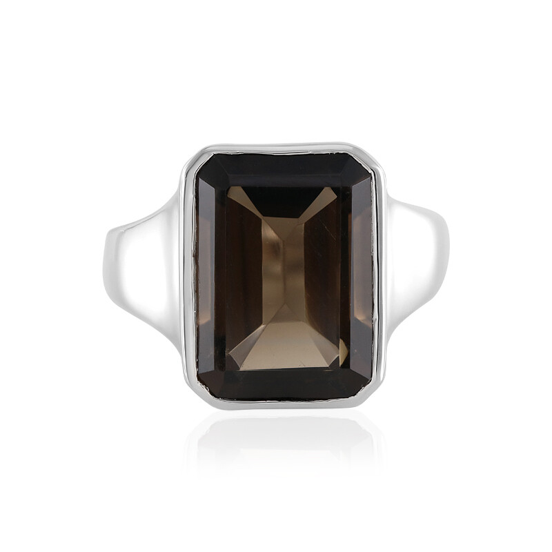 Zilveren ring met een rookkwarts-3280VO | Juwelo sieraden