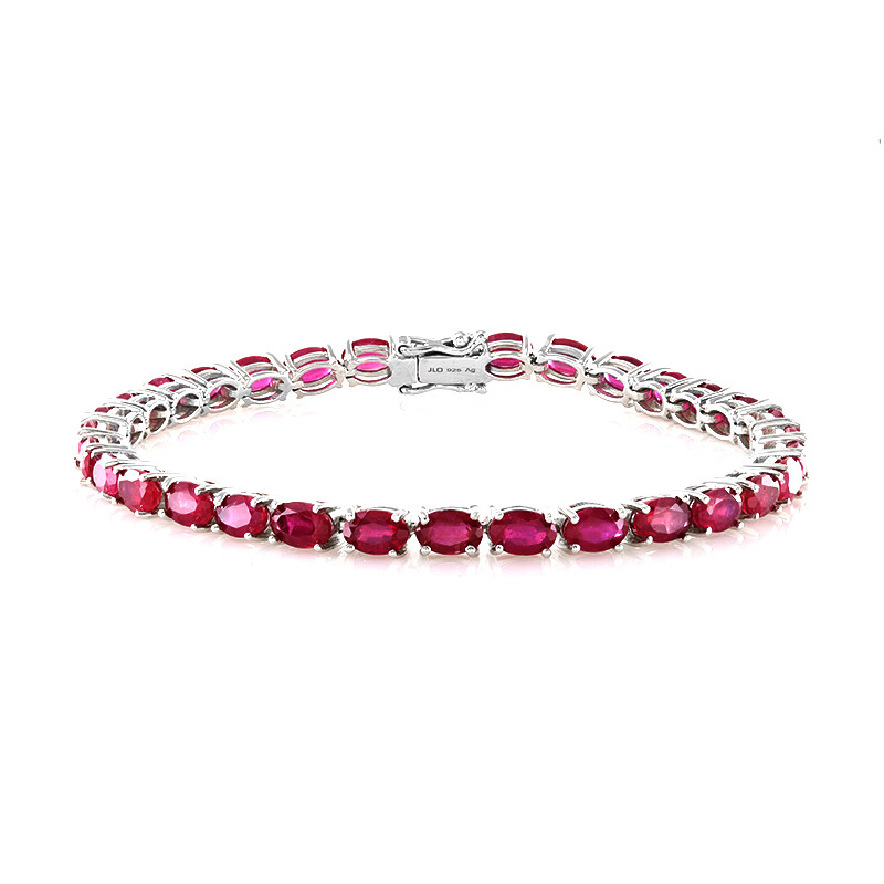 Zilveren armband met Madagaskar Robijnen-5282QQ | Juwelo sieraden
