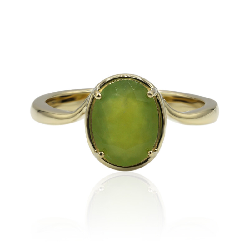 Gouden ring met een Braziliaanse Groene Opaal (Tenner Diniz)-5148XM ...