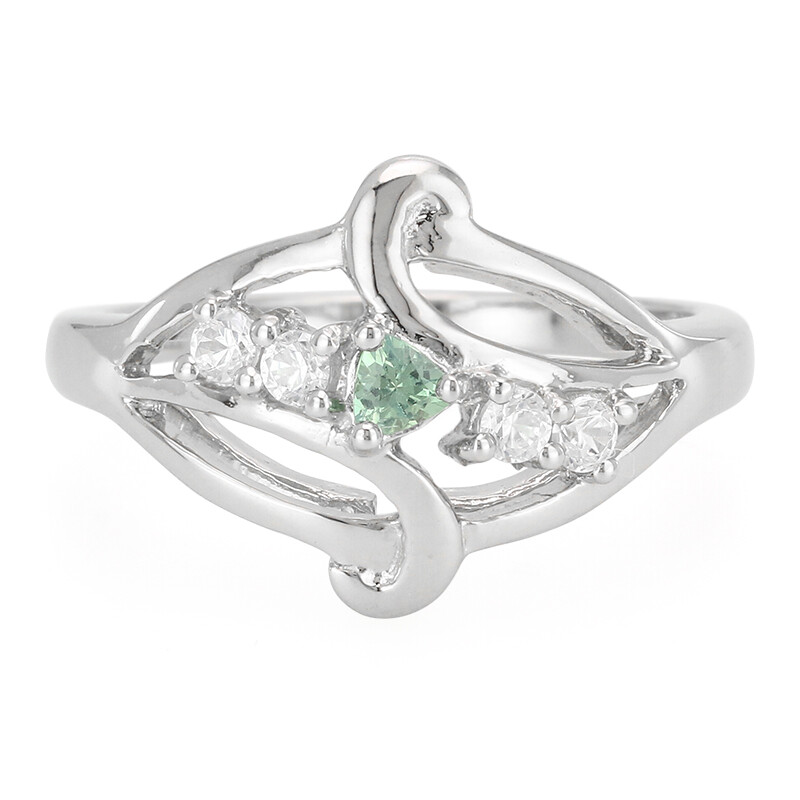 Alexandriet Sterling Zilveren Ring, Braziliaans, 0,09 ct