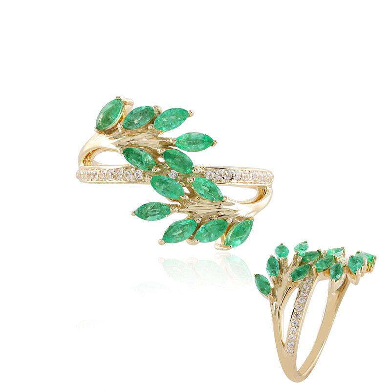 Gouden ring met Russische smaragden-2185VX | Juwelo sieraden