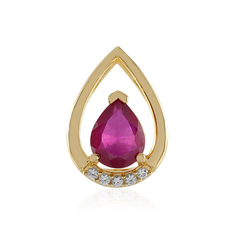 Zilveren hanger met een Madagaskar Robijn-5957PD | Juwelo sieraden