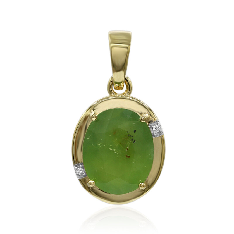 Gouden hanger met een Braziliaanse Groene Opaal (Tenner Diniz)-5408BC ...