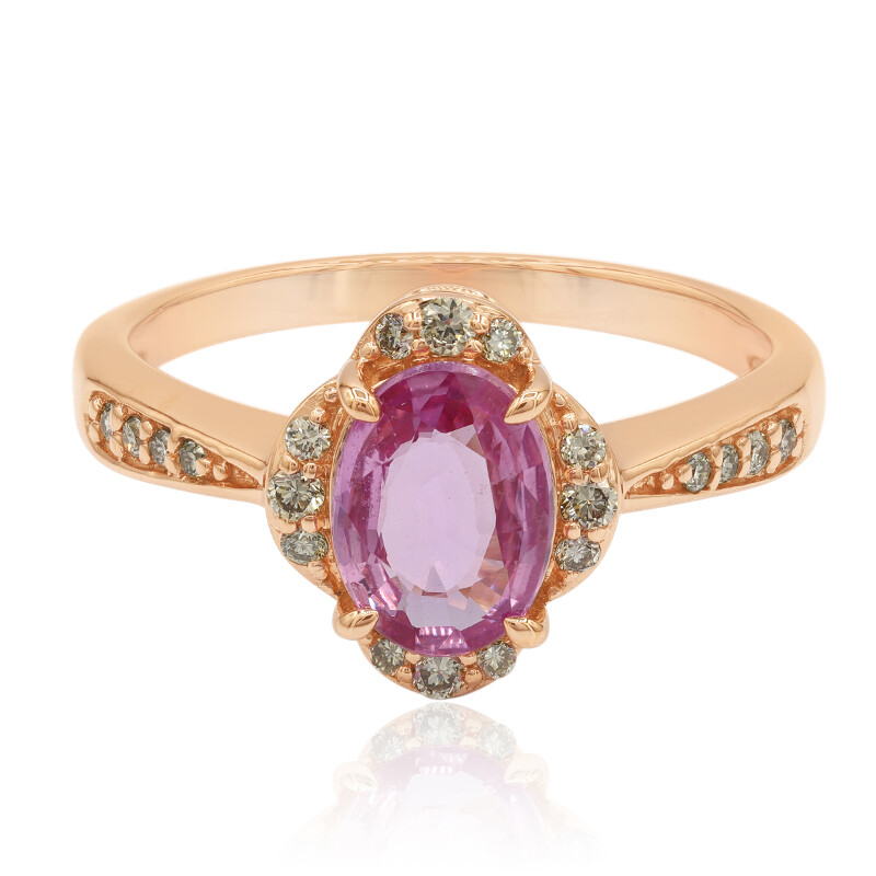 Madagaskar roze saffier 9K gouden ring, 1.111 ct