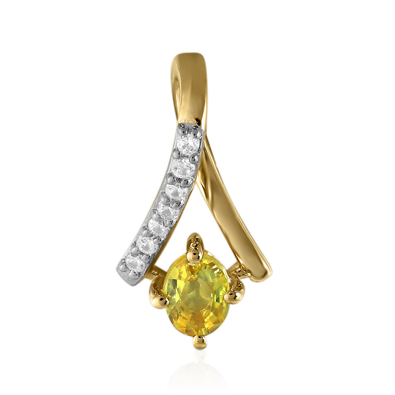 Chique Queensland Gele Saffier 9K Gouden Hanger, 0.204ct