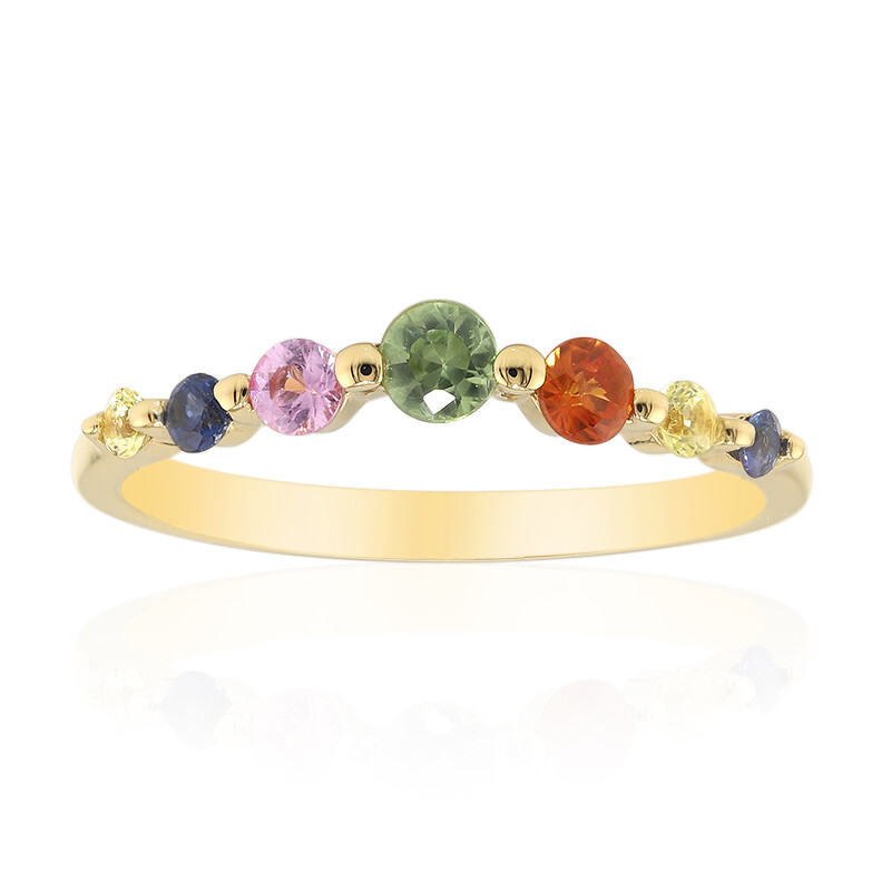 Zilveren ring met een groene saffier-9230VS | Juwelo sieraden