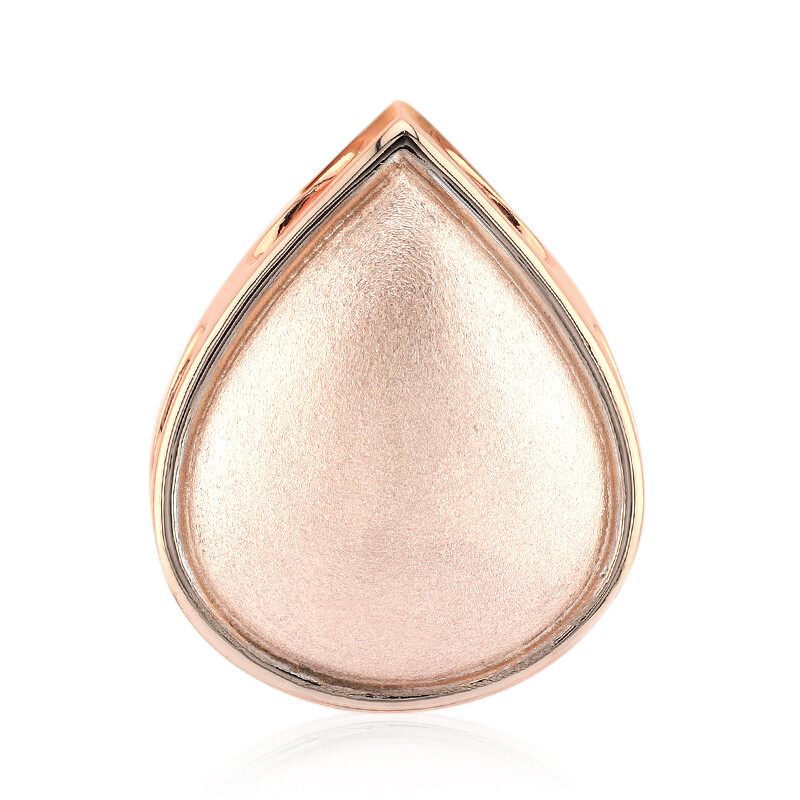 Roségoud vergulde 925 zilveren traandruppel hanger, 4.55g