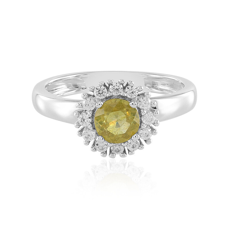 Chique Madagaskar Gele Saffier 925 Zilveren Ring, 0,45ct