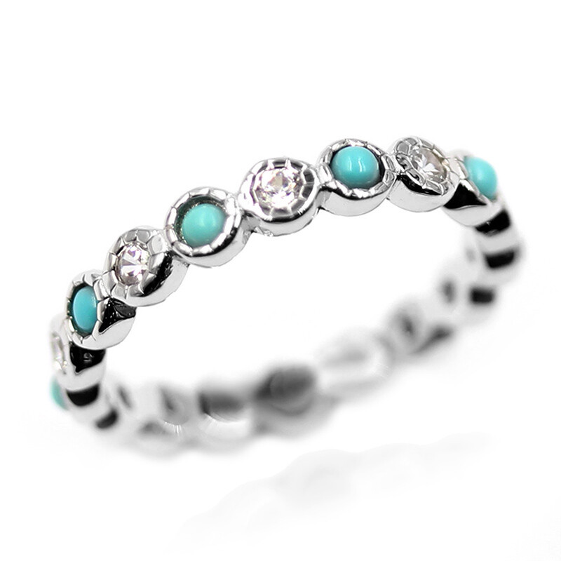 Zilveren ring met Campitos Turkooisen (Anne Bever)-2299DH | Juwelo sieraden