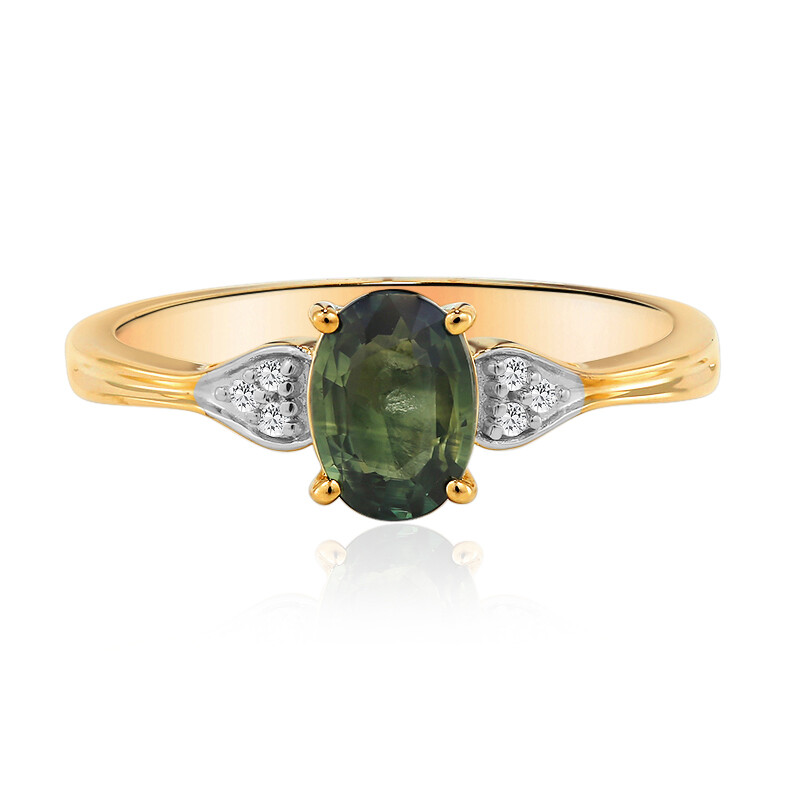Gouden ring met een Groene Queensland Saffier (Mark Tremonti)-7216MR ...