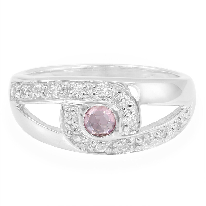Ring van roze saffier zilver, Madagaskar 0.16 ct