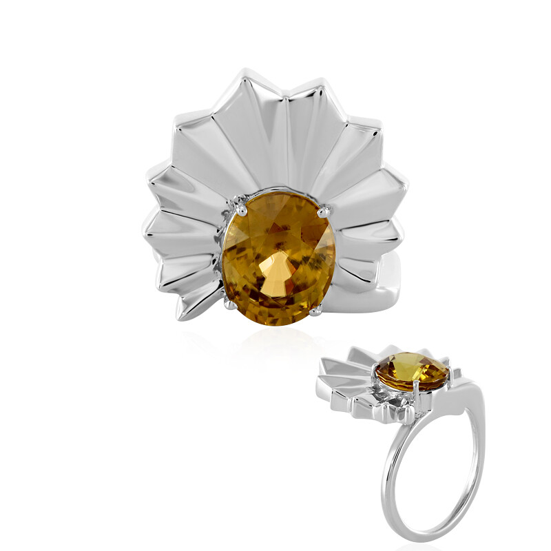 Zilveren ring met een Gele Zirkoon (SAELOCANA)-2355UX | Juwelo sieraden